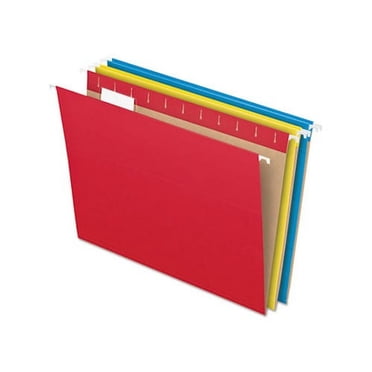 TRU RED Assorted Colored Hanging File Folders, 5 Tab, Letter Size, 25 ...