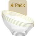 PLASTICPRO Angled Clear Plastic Serving Bowls Gold Rim Plasticware ...
