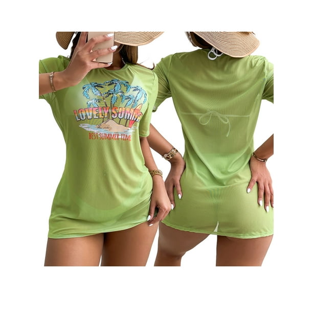 WIFORNT Women's 3 Piece Bathing Suit, Tie Halter Triangle Bikini Set ...