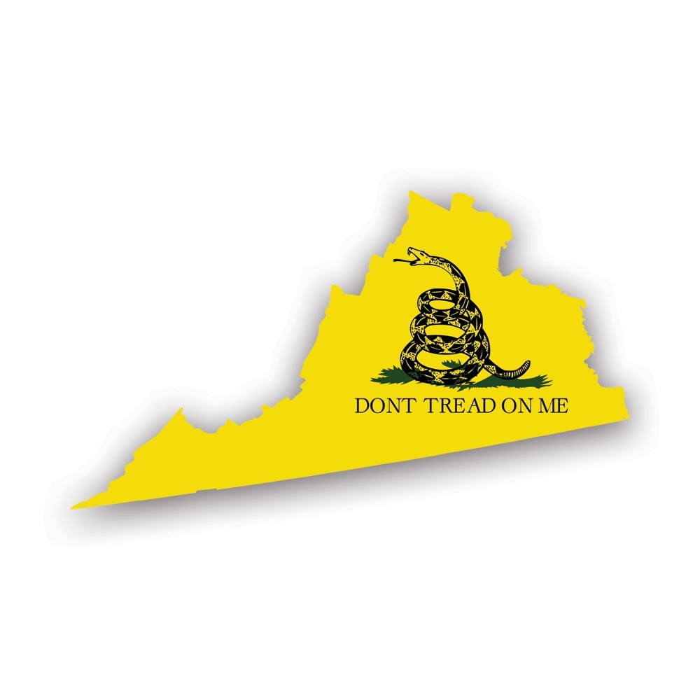 Virginia State Shaped Gadsden Flag Sticker Decal - Self Adhesive Vinyl ...