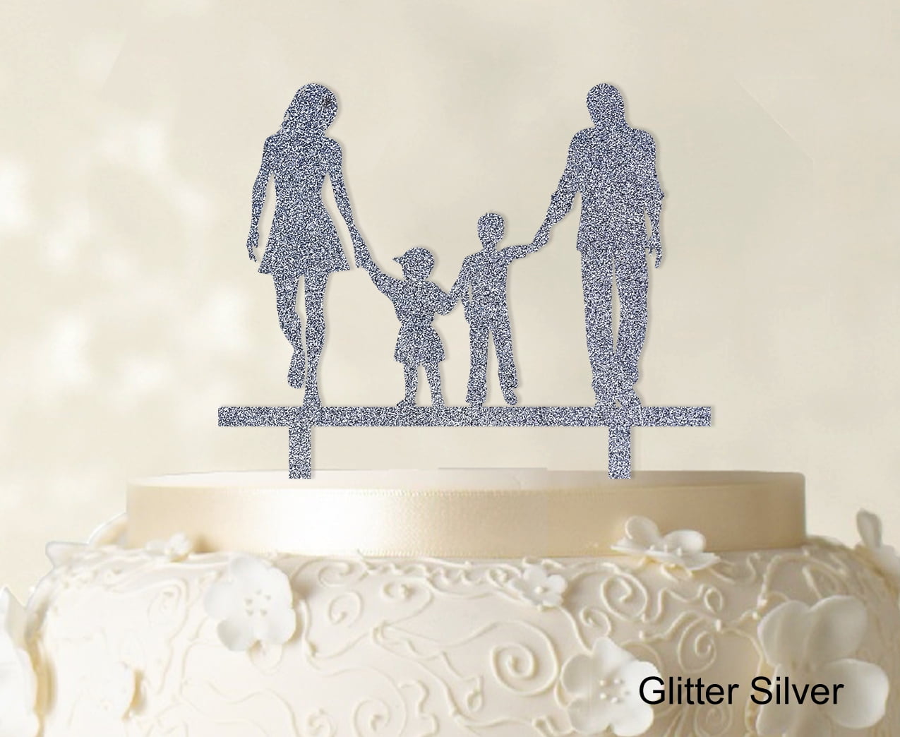 "Wedding Cake Topper With Children Family Silhouette Cake Topper Cake ...