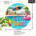 2D Flat, Pool Day Aluminum Wall Art - Round Metal Sign for Swimming ...