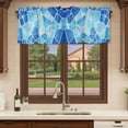 Blue Mosaic 2 Panels Kitchen Valance, Modern Abstract Crimson Tiles ...