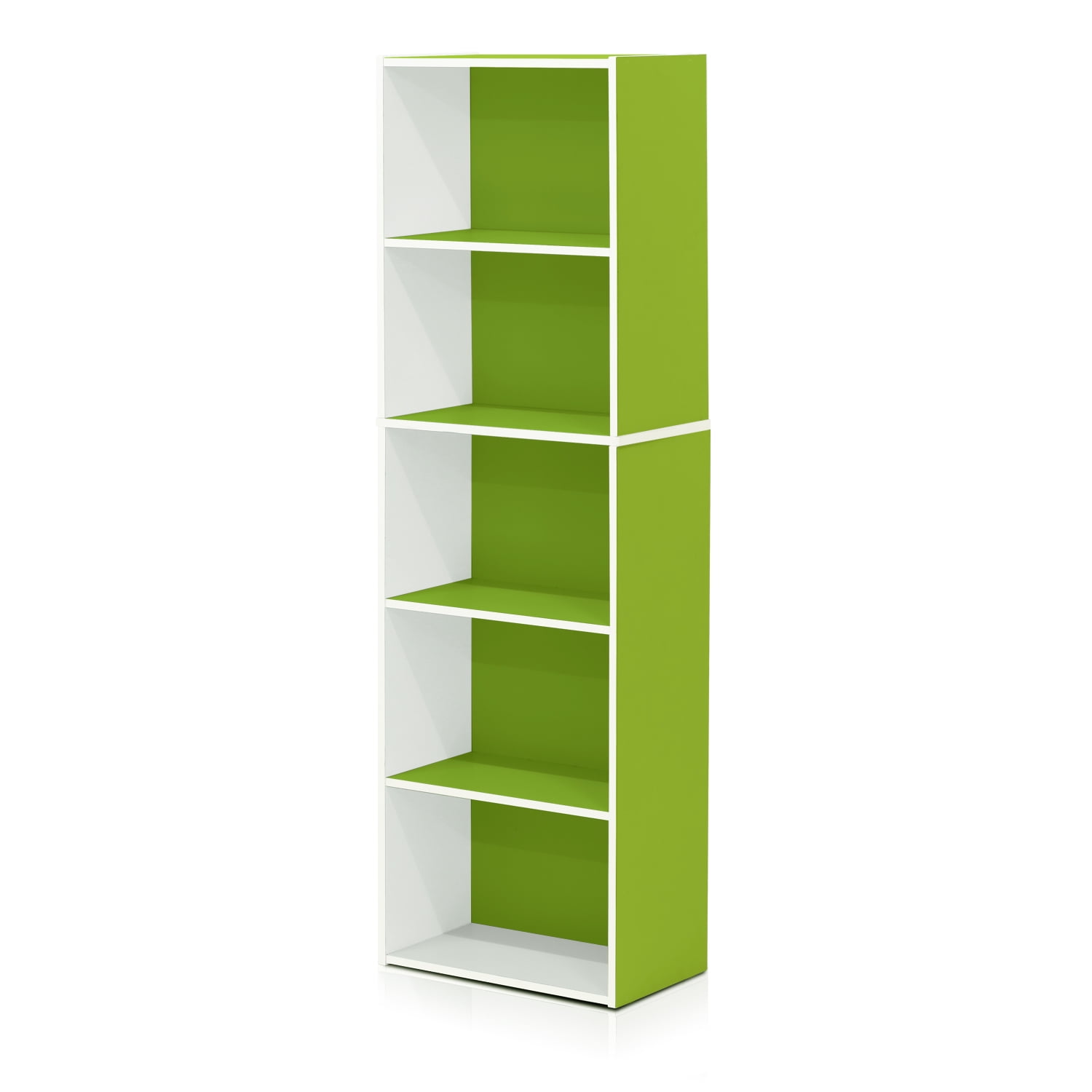 Furinno Luder 5-Tier Reversible Open Shelf Bookcase, Green - Walmart.com