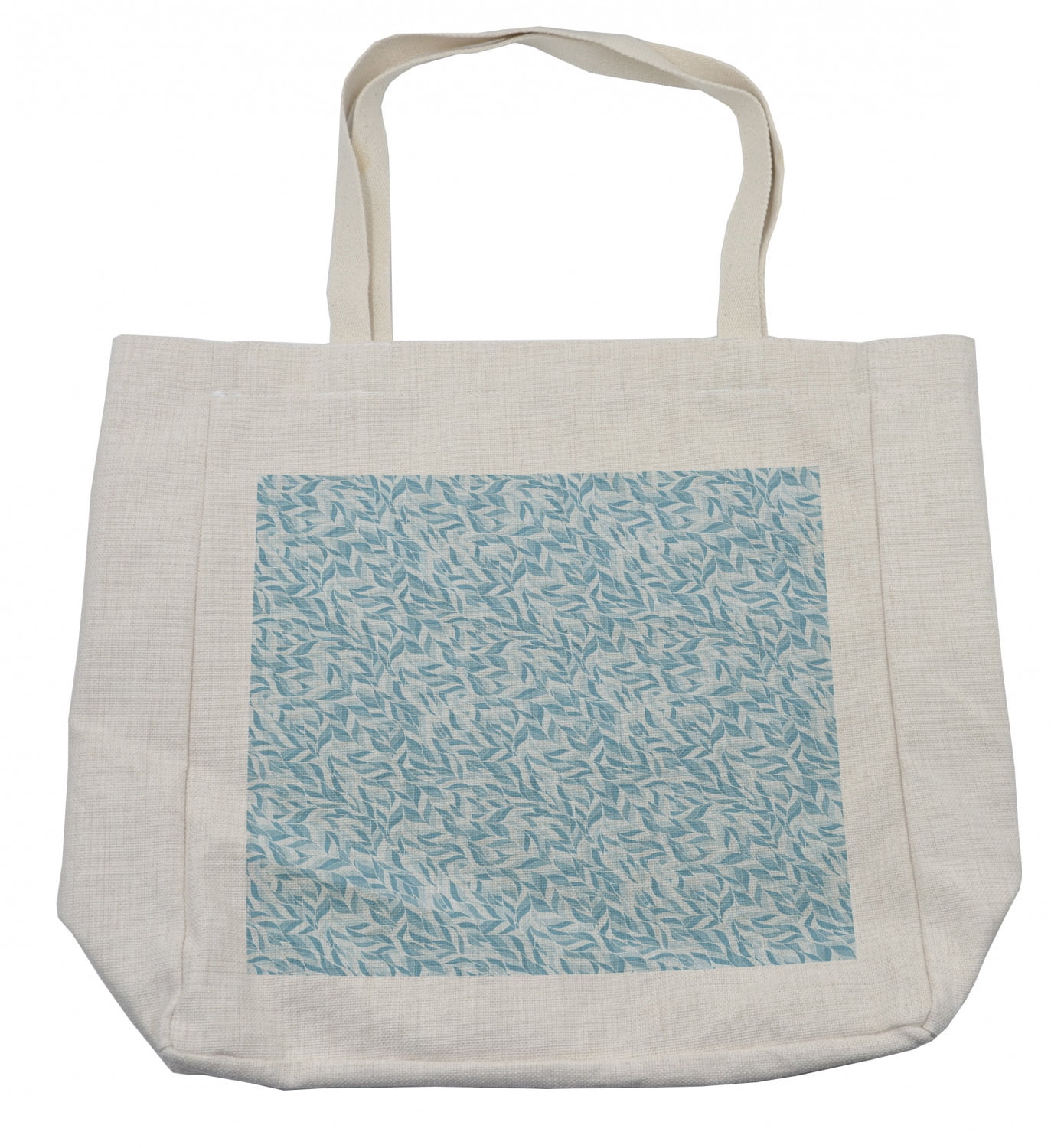 Leaves Shopping Bag, Abstract Foliage Pattern with Doodle Style Nature ...
