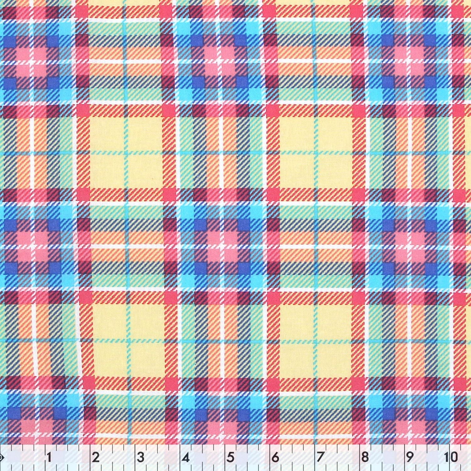 Fabric Creations Bright Diagonal Plaid Cotton Fabric by the Metre ...