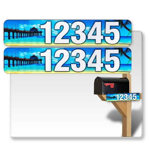 2 Pack Single Sided Customized Horizontal 911 Emergency Mailbox Address ...