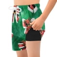 BZSMCE Swim Shorts Bow Red Flower Pattern For Quick-Dry Shorts With ...