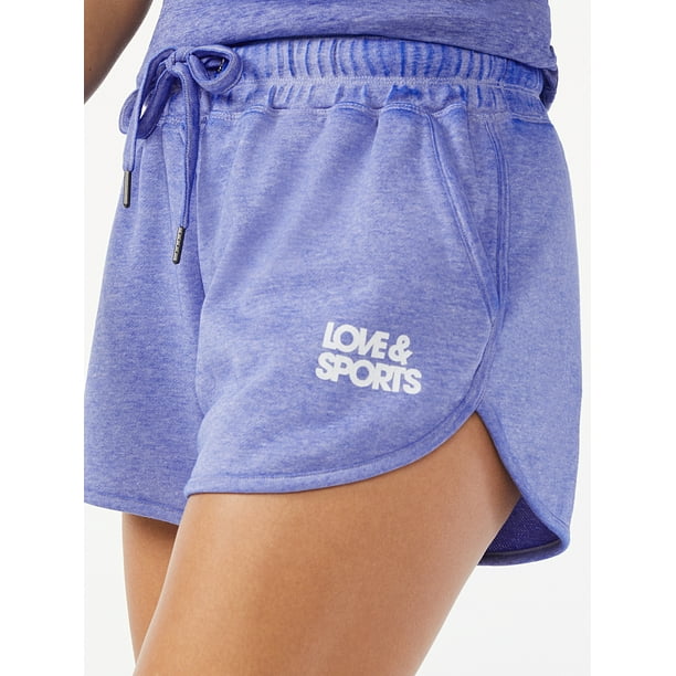 Love & Sports Womens Mid Rise High Performance Logo Shorts - Walmart.com