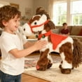 Electric Spotted Plush Horse, Animated Stuffed Animal with Red Accents ...