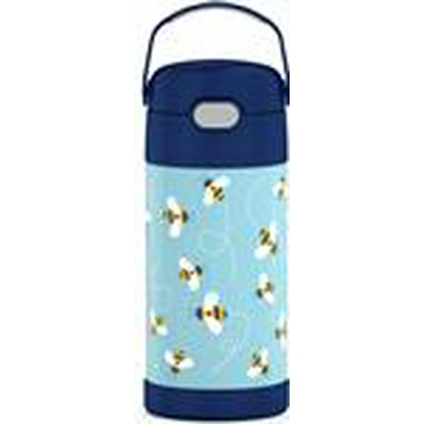 THERMOS FUNTAINER 12 Ounce Stainless Steel Vacuum Insulated Kids Straw Bottle, Honey Bees ...
