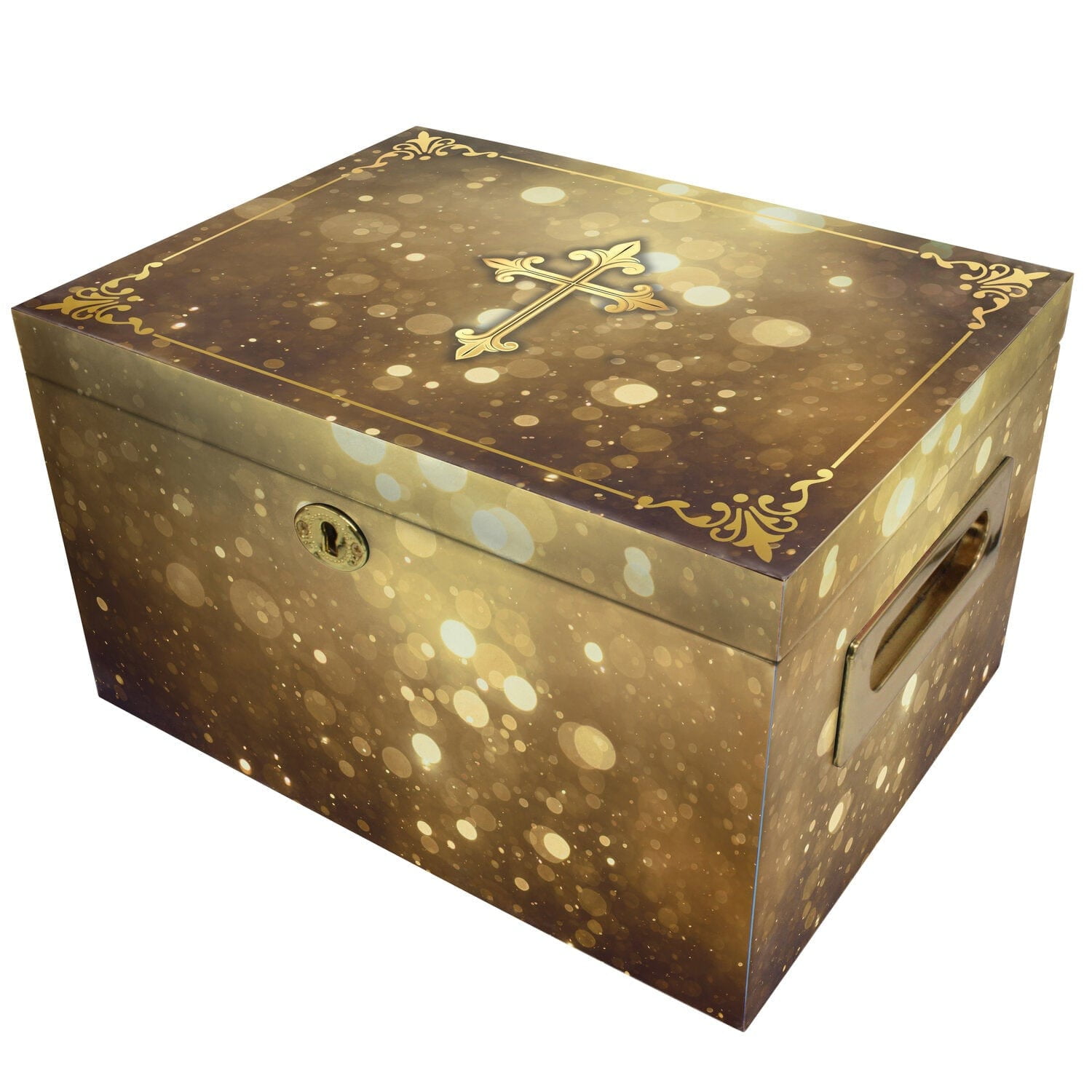 Shining His Light (Gold) Memorial Collection Chest Cremation Urns for ...