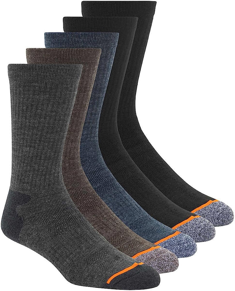 Weatherproof Vintage Men's Outdoor Wool Blend Crew Socks, 5 Pairs 4 ...