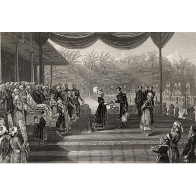 Durbar of the Rajah of Travancore Reception of General Outram & Staff ...