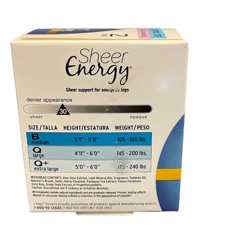 L'eggs Sheer Energy Regular, All Pantyhose 6-Pack Off Black
