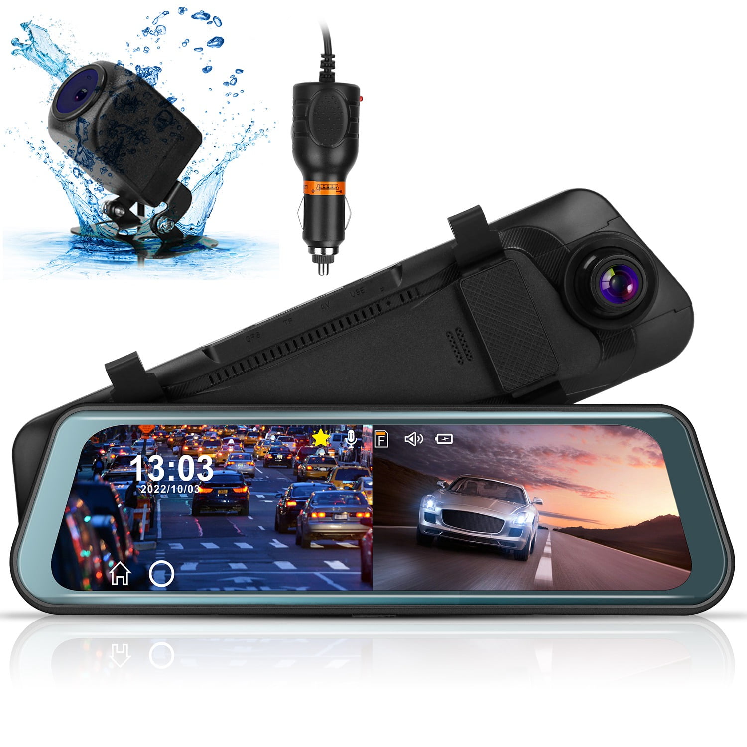 iNova FHD 1080P Car DVR Dash Camera 9.66In Vehicle Driving Recorder ...