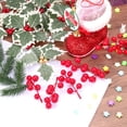 Artificial Holly Berries with Green Leaves, 10 Pack Red Holly Berry ...