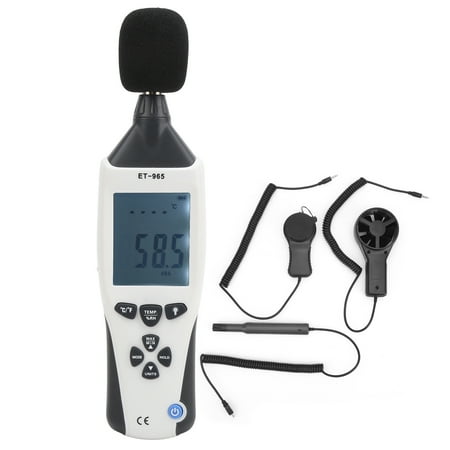 ET‑965 Environment Meter 5‑in‑1 LCD Temperature Humidity Sound Level ...