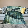 WERPE Sea Turtle Sherpa Blanket Ocean Animal Soft Warm Throw Print ...