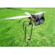 Kinetic Metal Brown Grey Owl Yard Stake Rocking Wind Spinner Whirly-Gig ...