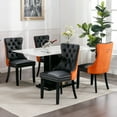 Oduse Daily Set Of 6 Dining Chairs Kitchen And Dining Room Black Pu