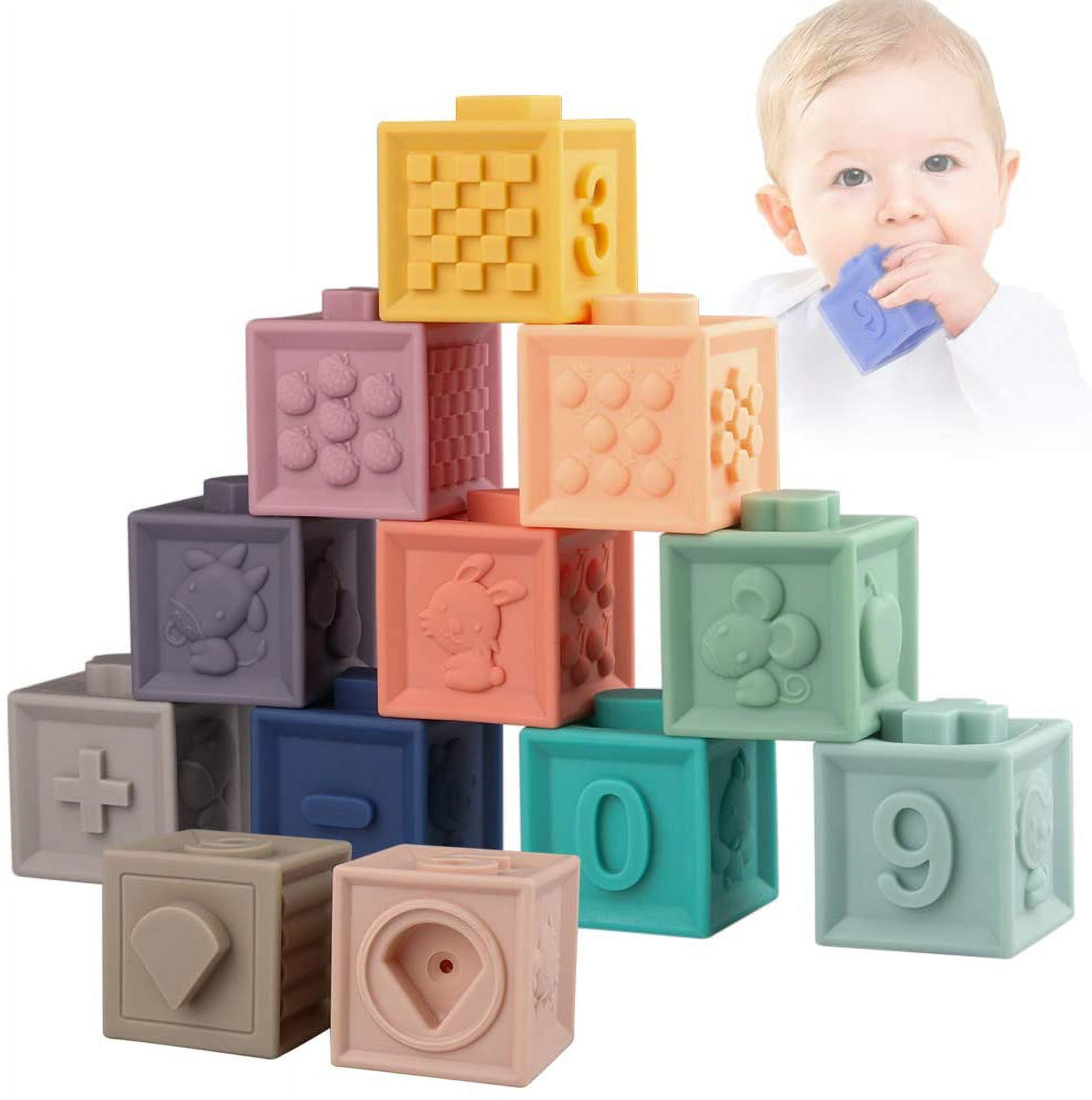 Cubo sensorial suave para apilar - Cubo de actividades para bebé ...