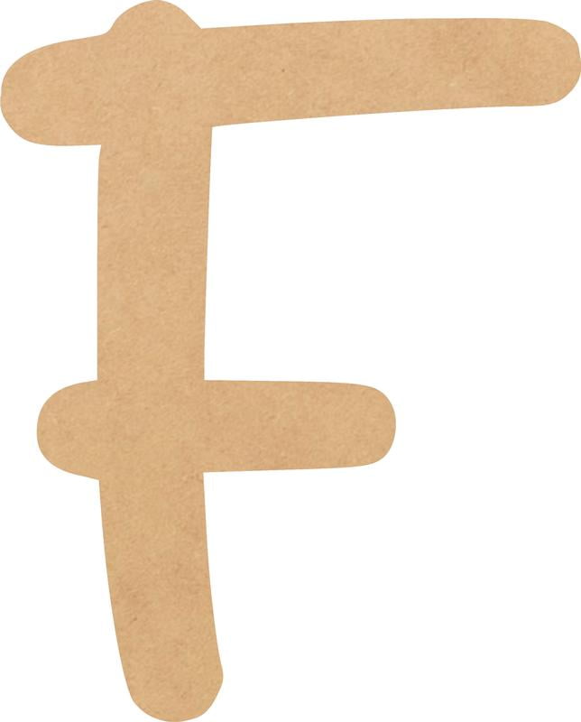 Wood MDF Letter (F) Blank Wood Craft, 7'' Tall Paintable DIY, Script ...