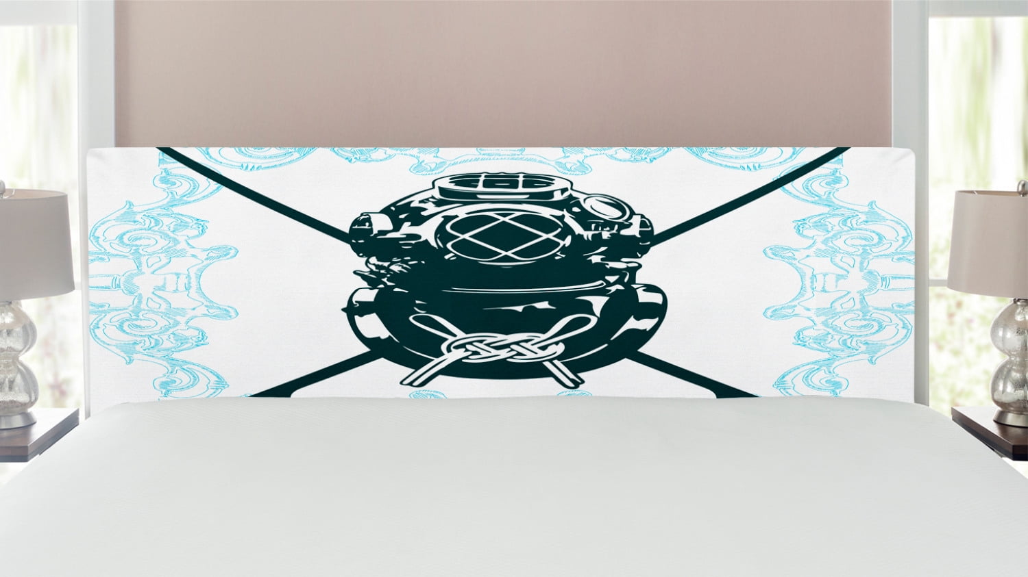 Surf Headboard, Surf Sign with Diving Suit and Elements Myst Underwater ...