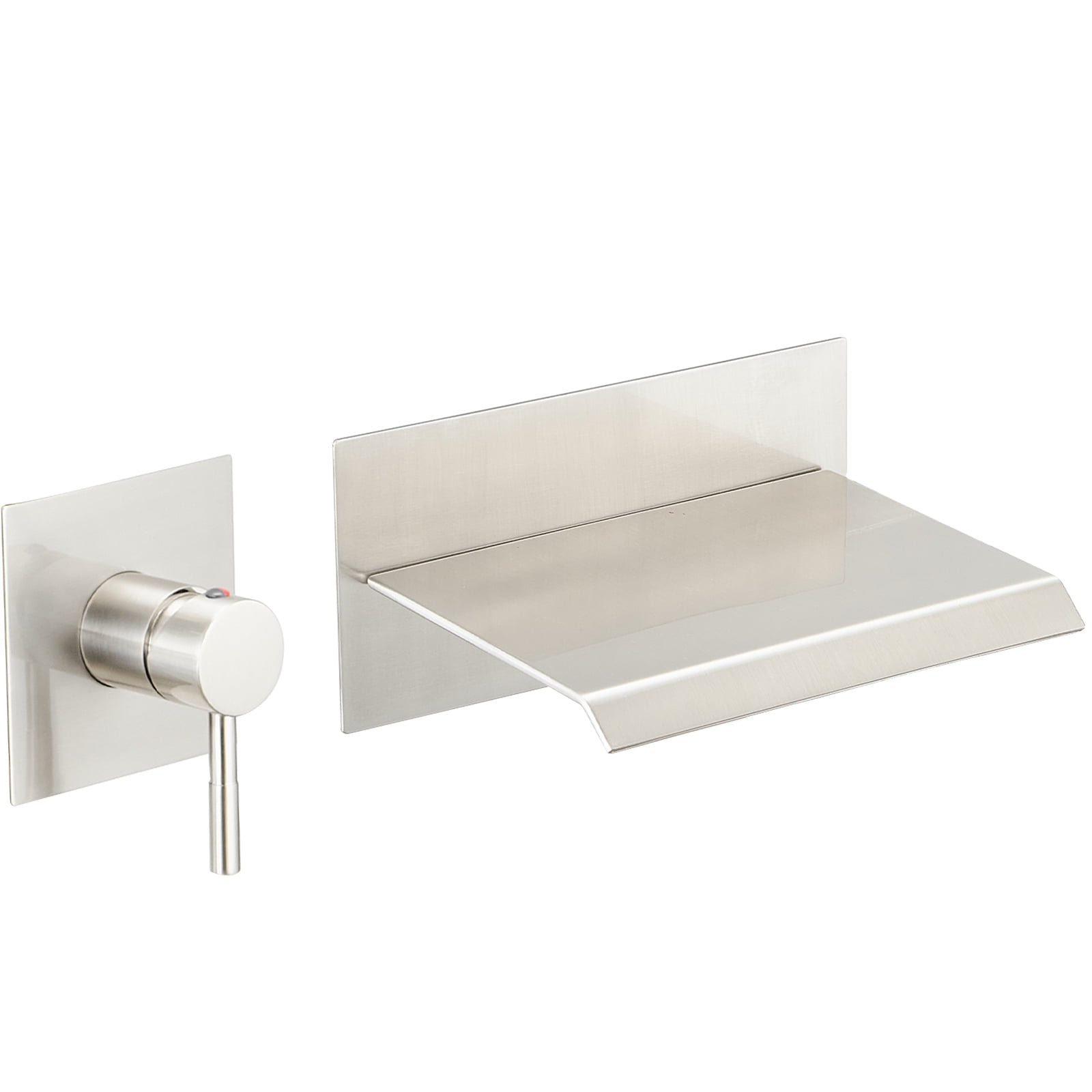 Single Handle Wall Mount Spout Waterfall Bathroom Faucet in Brushed ...