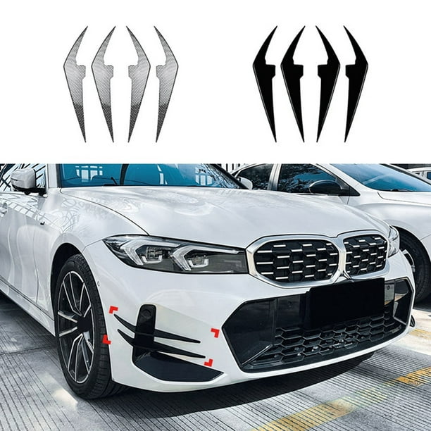 Car Gloss Black Front Bumper Side Canards Splitter Spoiler Fog Lamp ...