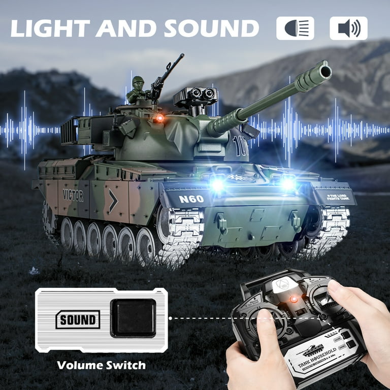 Smoke And Sound Effects RC Tank 1:18 Scale RC Tank - Alloy Metal M60 US ...