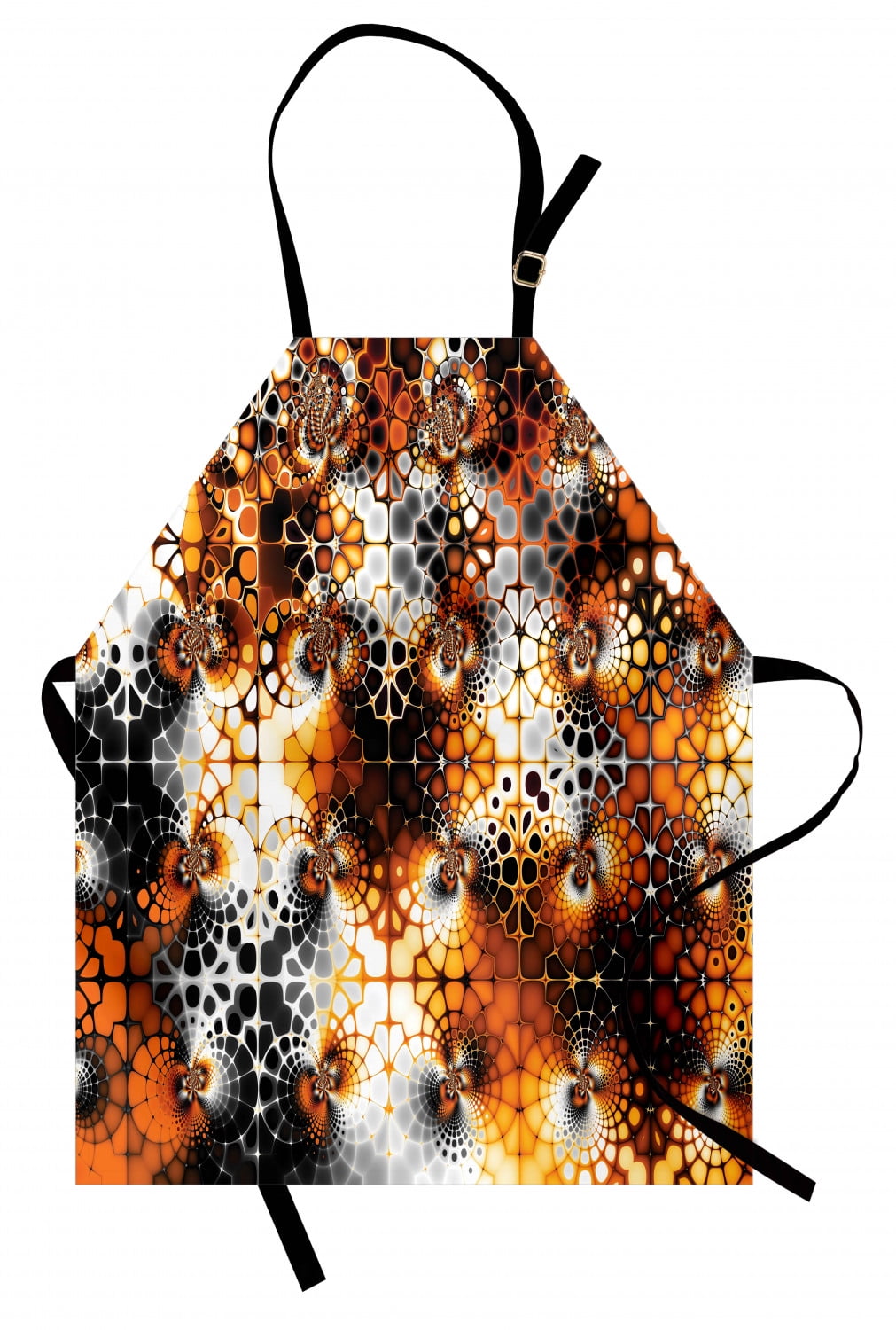 Burnt Orange Apron Vintage Mosaic Pattern with Burnt Floral Curve ...