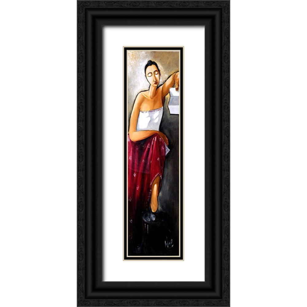 West, Ronald 9x24 Black Ornate Wood Framed with Double Matting Museum ...