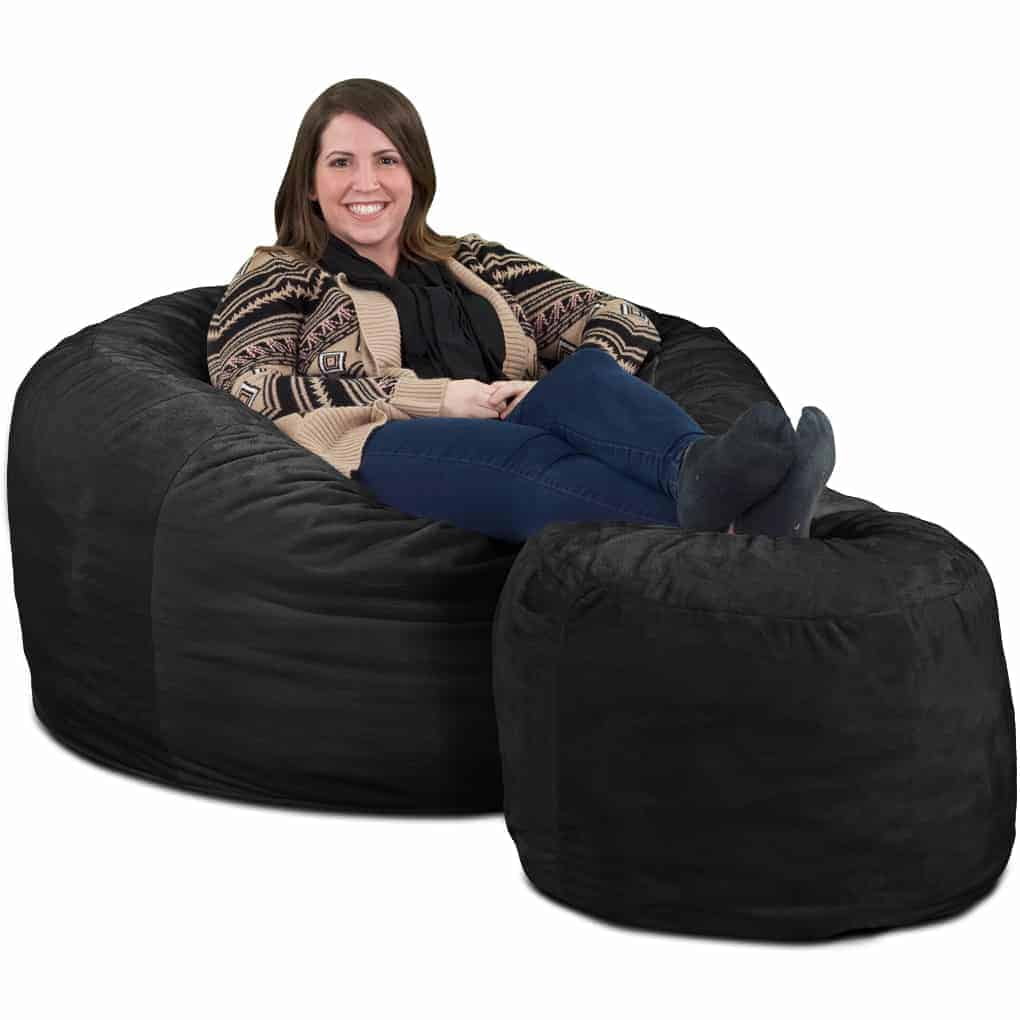 Ultimate Sack Bean Bag Chair W Foot Stool In Multiple Sizes And Colors