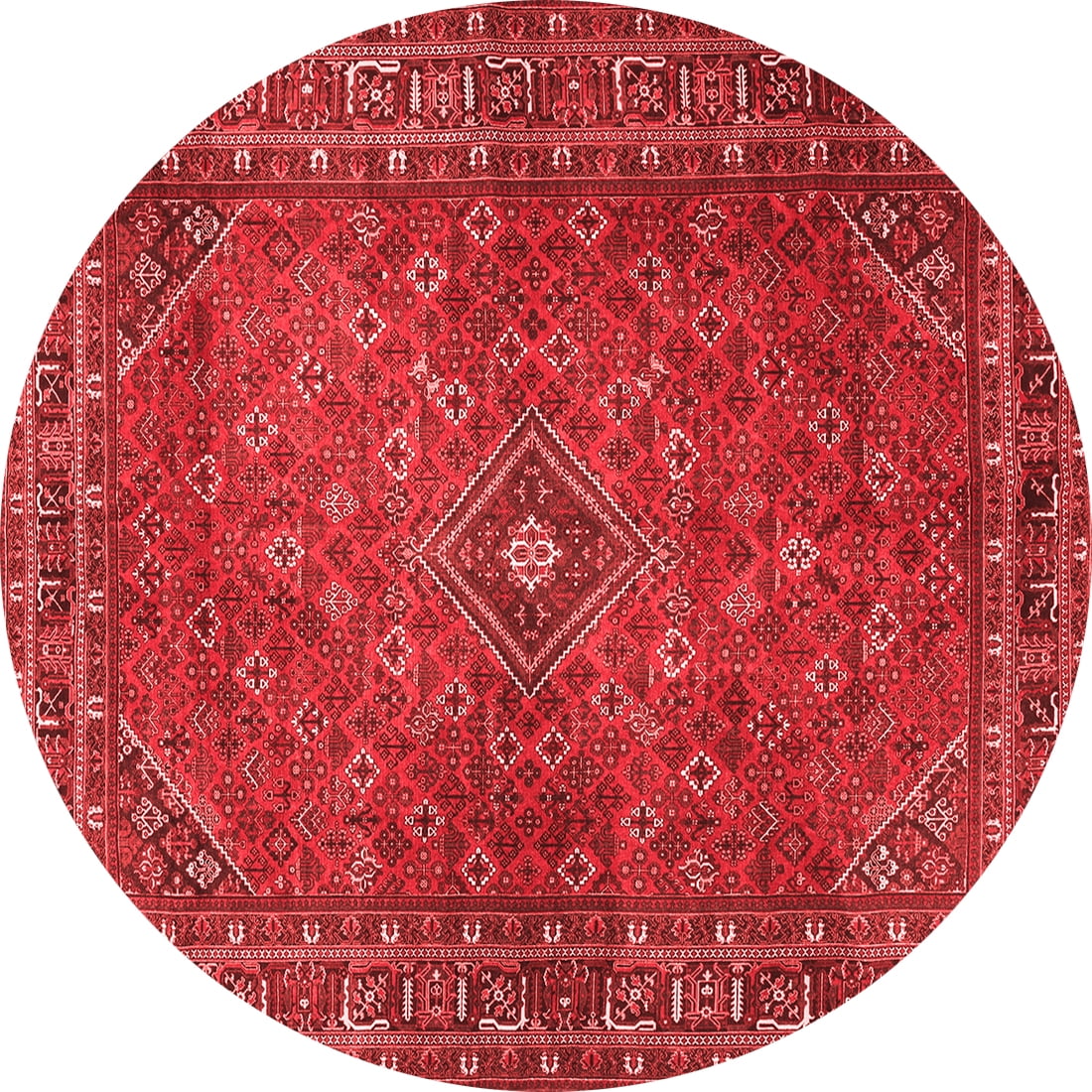 Ahgly Company Indoor Round Persian Red Traditional Area Rugs, 8' Round ...