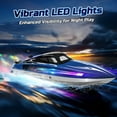 WEFONE WF17 RC Boat, 15+ MPH Fast, LED Lights, Self-Righting, 2 ...