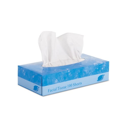Facial Tissue 2-Ply, White, Flat Box, 100 Sheets/Box, 30 Boxes/Carton ...