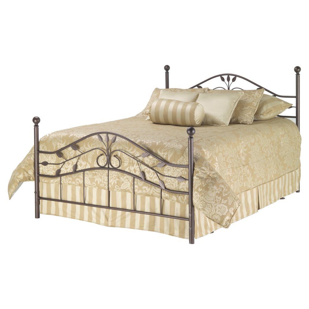 Sycamore Complete Metal Bed and Steel Support Frame with Leaf Pattern ...