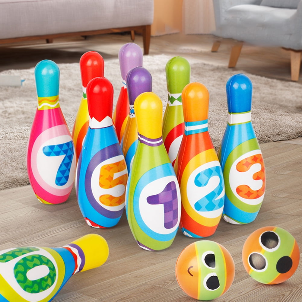 Educational Activity Toys Liberry Kids Bowling Set - 10 Plastic Pins ...