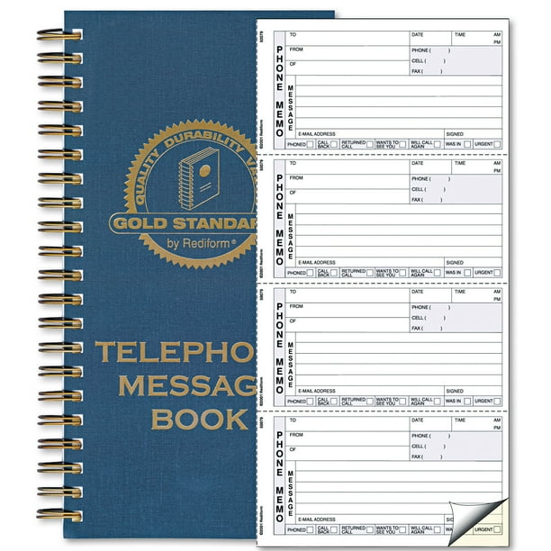Rediform Wirebound Message Book, 5 x 2 3/4, Two-Part Carbonless, 600 ...