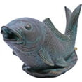 Elegant Verdigris Koi Decorative Pond Statuary Fountain Spitter ...