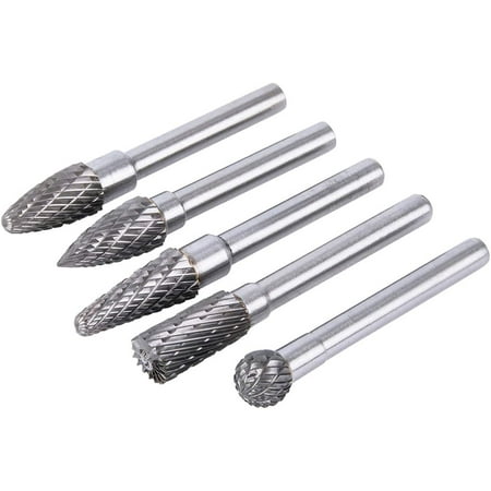 5PCS 6×10mm Double Cut Burrs Tungsten Carbide Grinder Bit 6.35mm ...