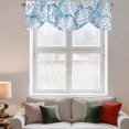 Blue Coral Tie Up Valance Curtains Coastal Ocean Beach Summer Nautical ...