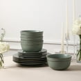 Earth & Clay Hazel 24-Piece Dinnerware Set Stoneware, Light Green ...