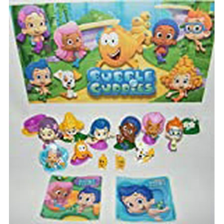Bubble guppies Deluxe Figure Set of 15 Toy Kit with Stickers, ToyRing ...