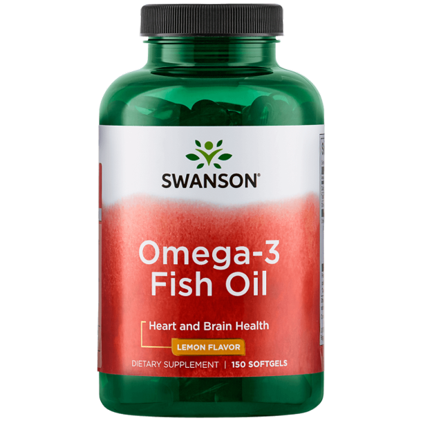Swanson Omega-3 Fish Oil - Lemon Flavor Softgels, 1 g, 150 Count ...