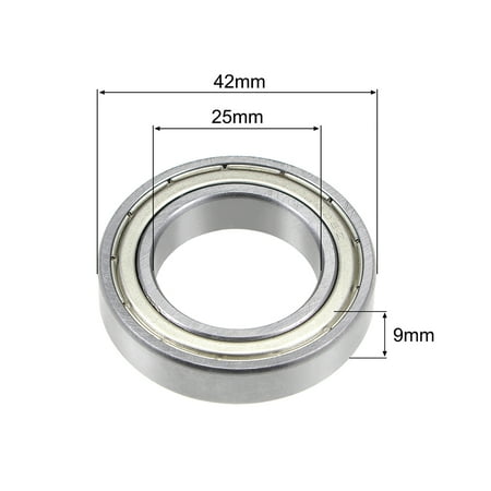 6905ZZ Ball Bearing 25x42x9mm Double Shielded ABEC-1 Bearing | Walmart ...