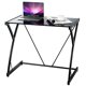 Costway Glass Top Computer Desk Laptop Writing Study Workstation Z ...