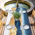 Abstract Ocean Waves Fitted Rectangle Tablecloth 30" x 60" Gradient ...