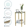SYNGAR 2-Tier Coffee Table, Tea Table and Glass Coffee Table ...